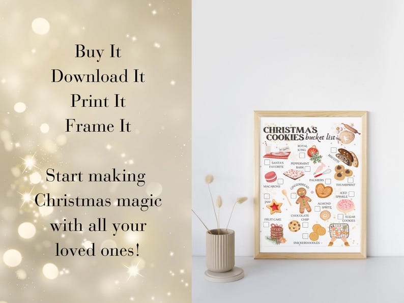 Christmas Cookies Bucket List/ Printable Holiday Baking Guide - Etsy