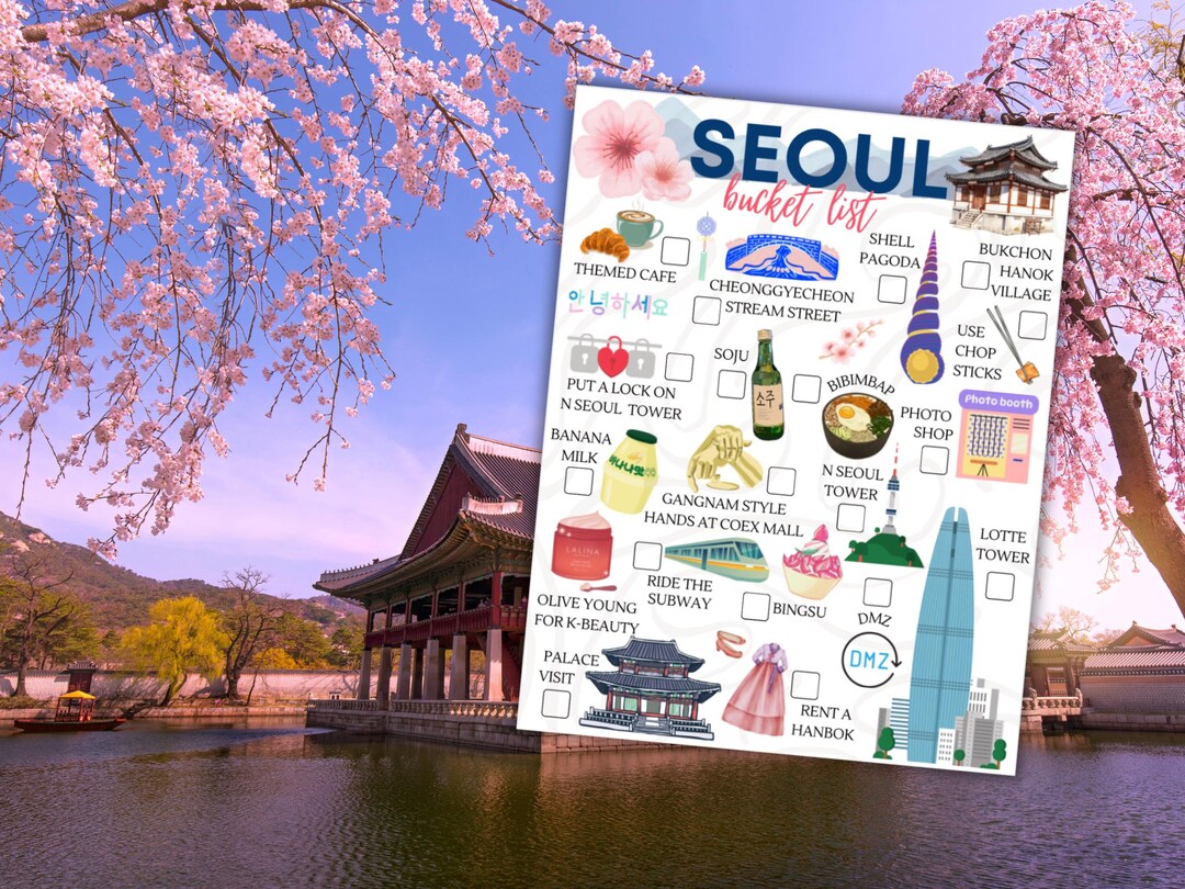 Seoul Bucket List Illustrated Travel Checklist for Seoul South Korea ...