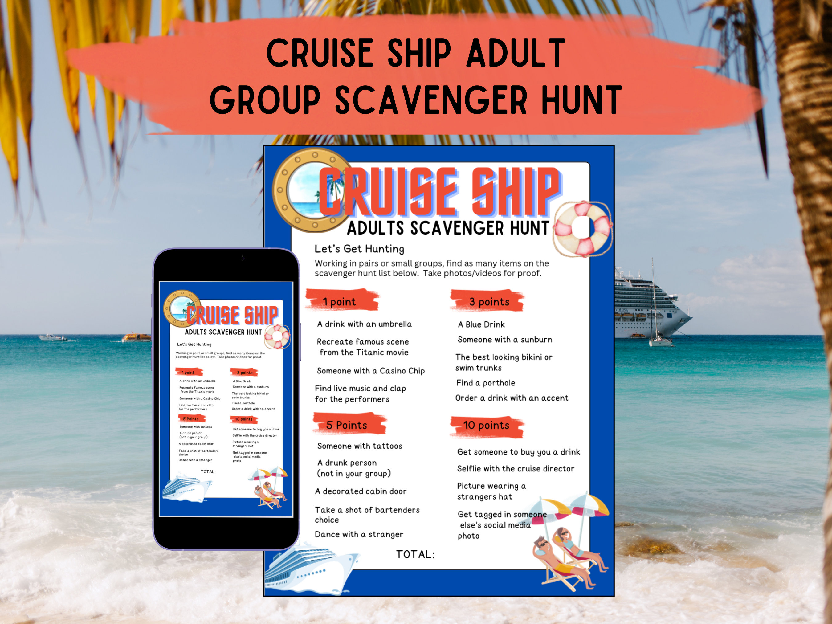 Adults Cruise Ship Scavenger Hunt Group Vacation Game for 21+ - Etsy