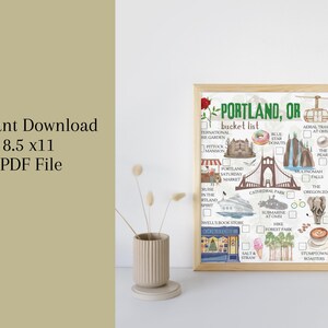 Portland Bucket List Printable Bespoke Adventures List PDX City Must ...