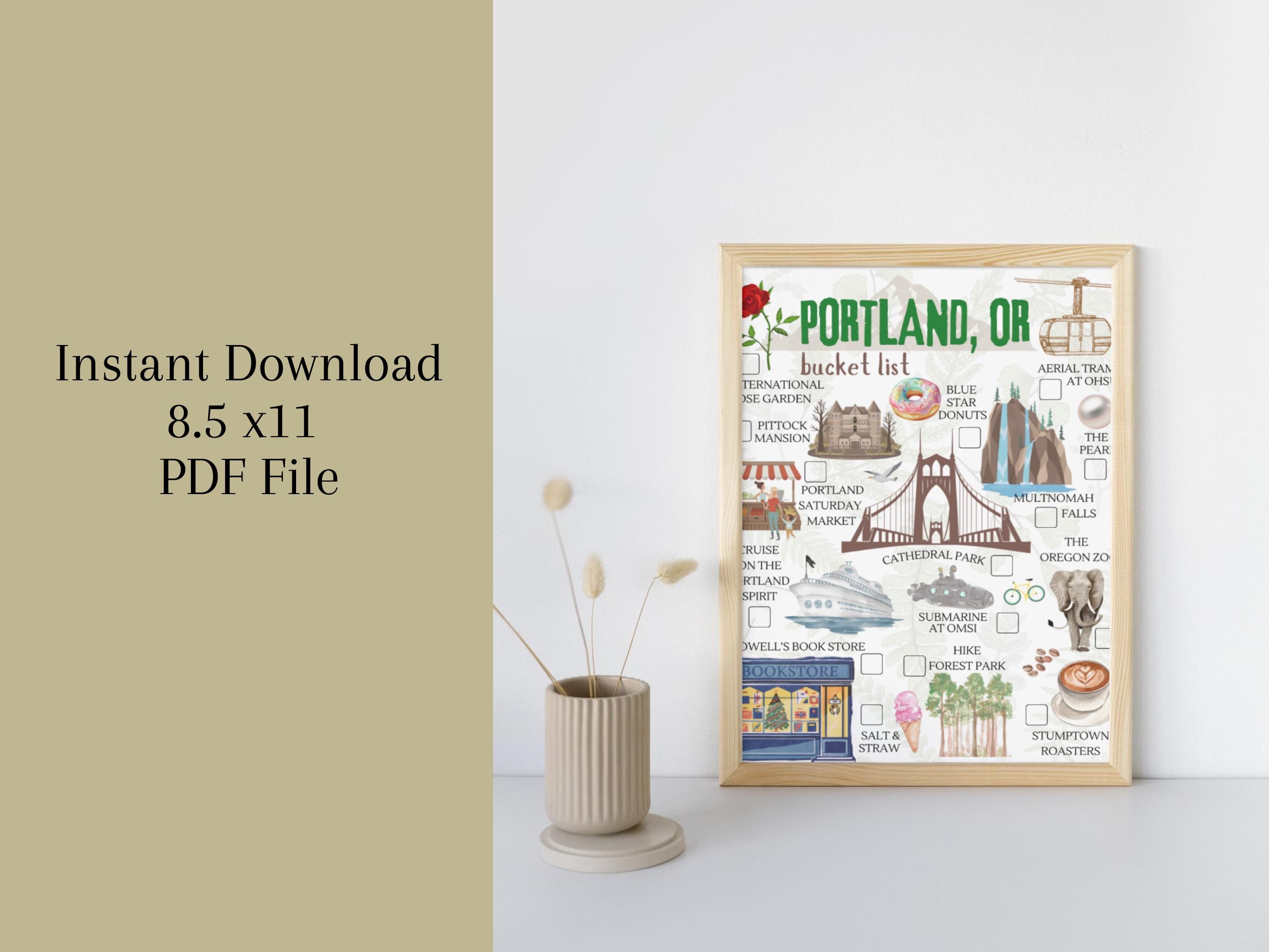 Portland Bucket List Printable Bespoke Adventures List PDX City Must ...