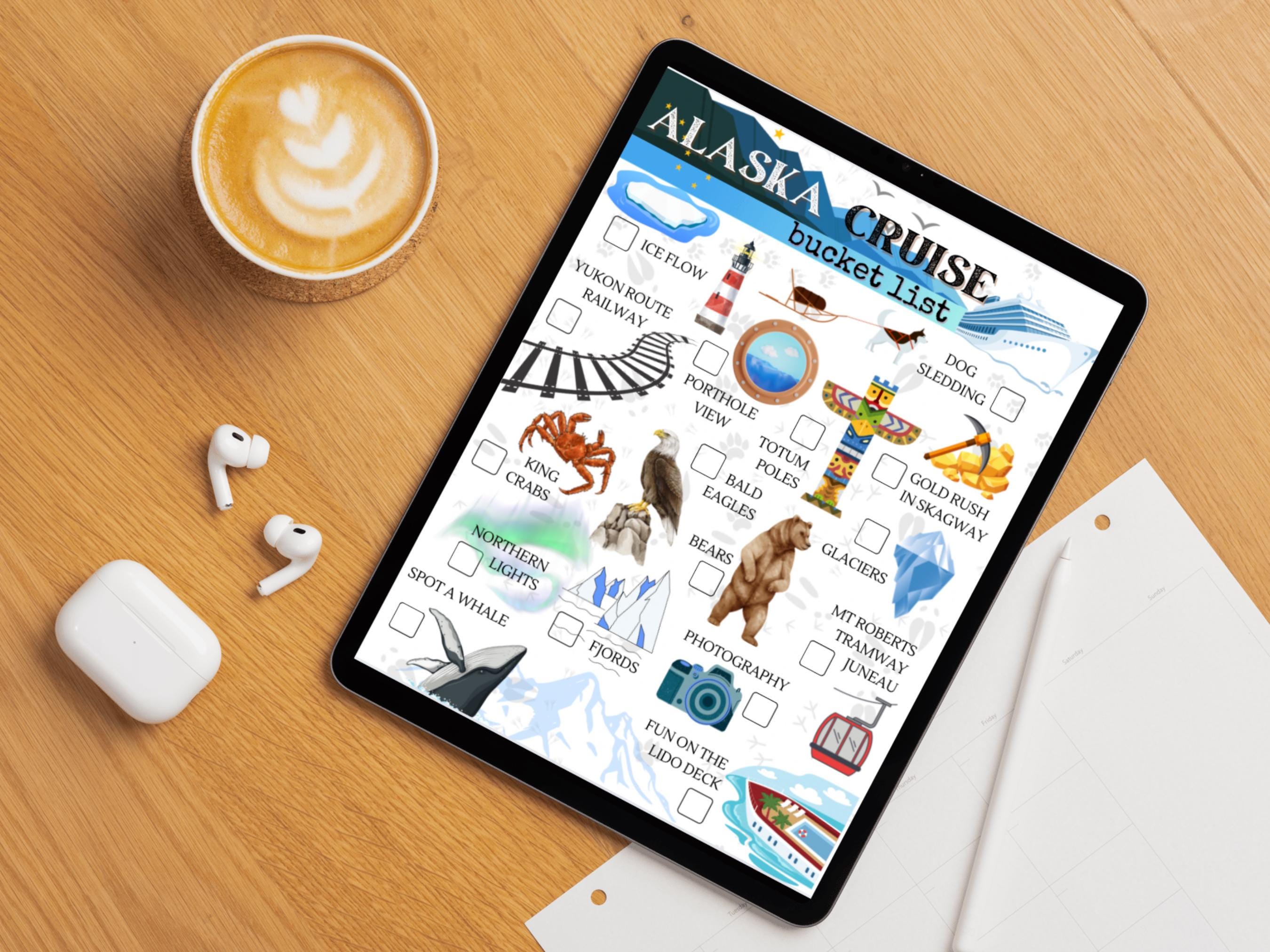 Alaska Cruise Bucket List / Printable Illustrated Alaskan Vacation ...