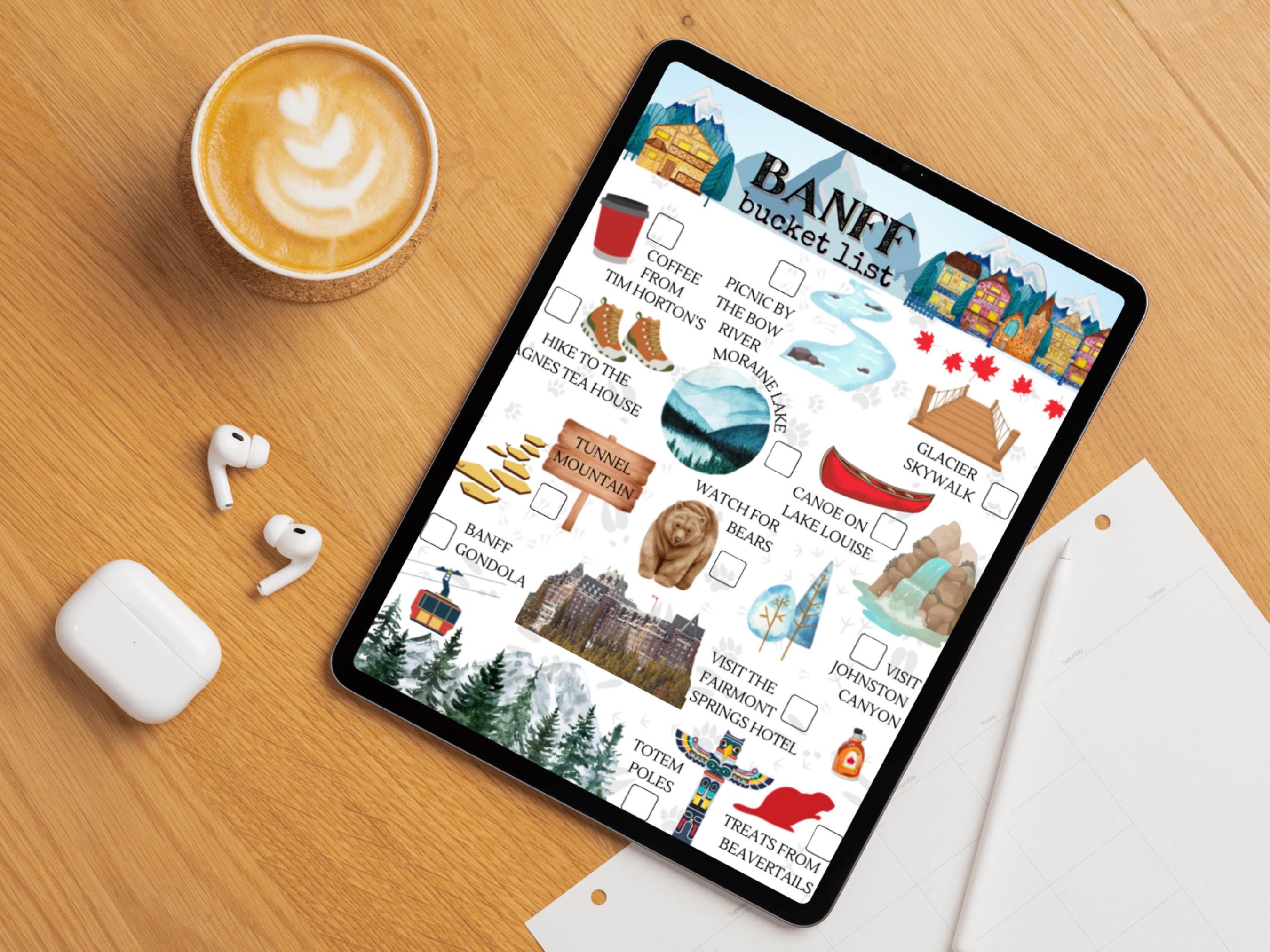 Banff Bucket List Printable Illustrated Checklist for Visiting Banff ...