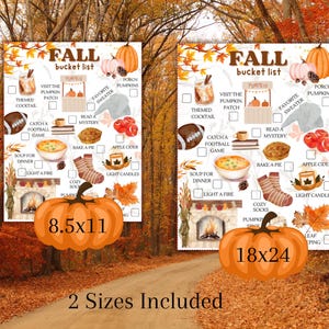 Fall Bucket List Printable / Illustrated Checklist for Celebrating the ...