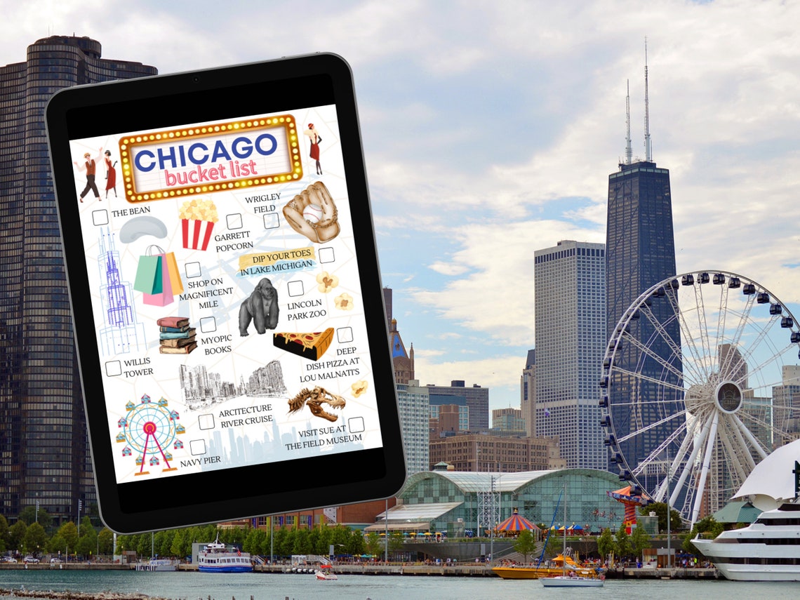 Chicago Bucket List / Illustrated Travel Guide/ Windy City To-do's - Etsy
