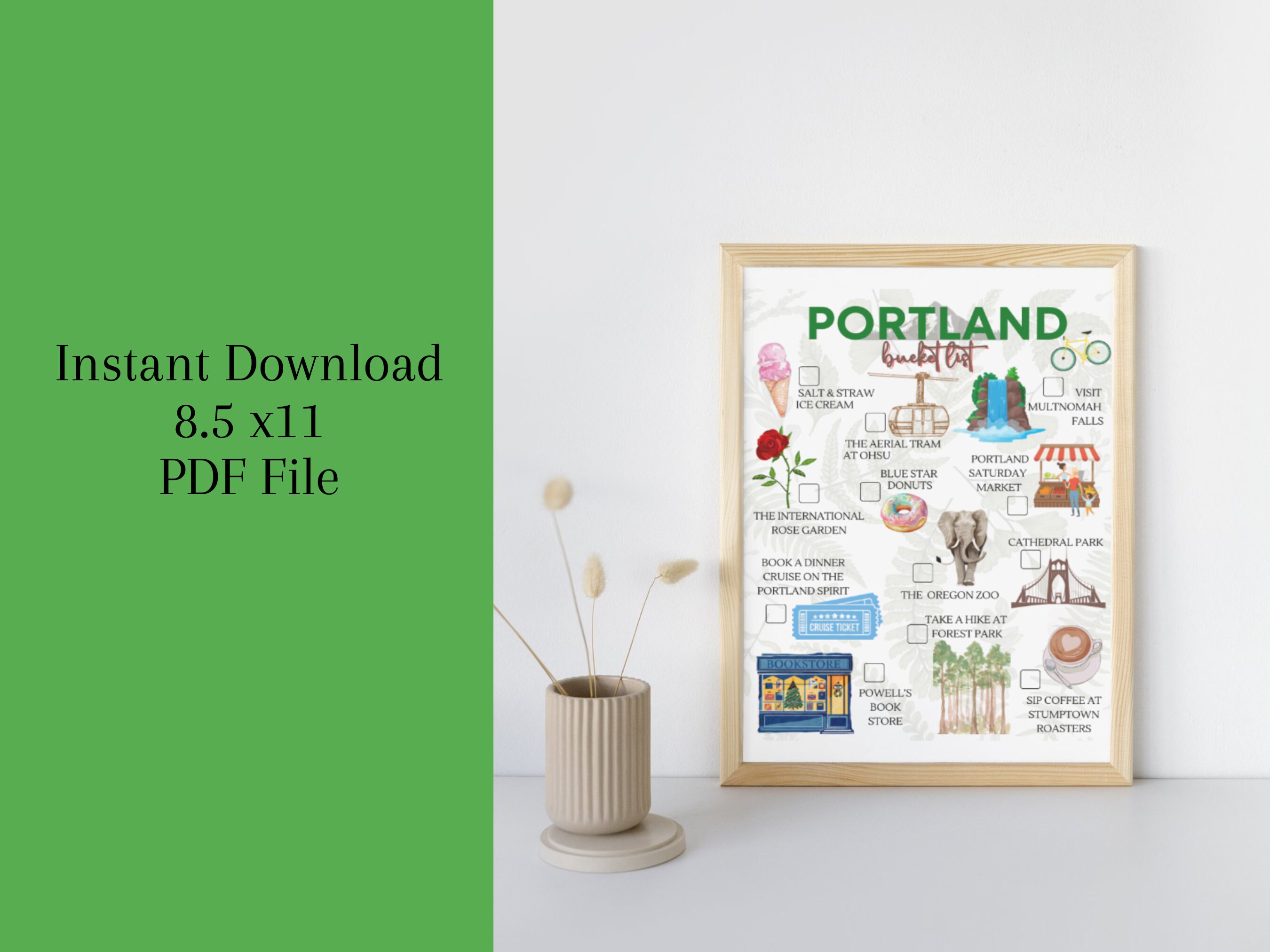 Portland Bucket List / Printable Bespoke Adventures List / PDX City ...