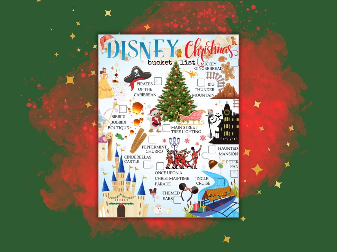 Disney Christmas Bucket List / Printable Scavenger Hunt for Disney - Etsy