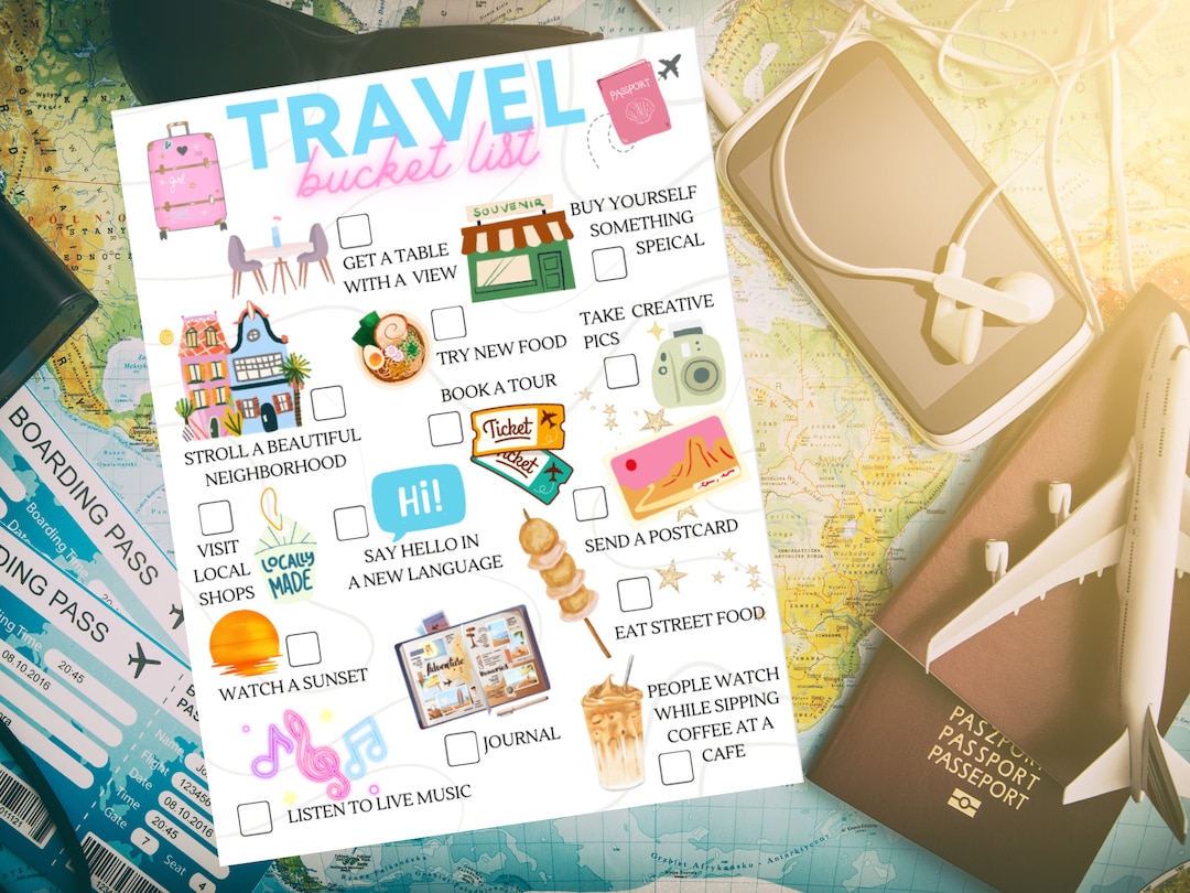 Travel Bucket List Printable / Bespoke Travel To-do's - Etsy