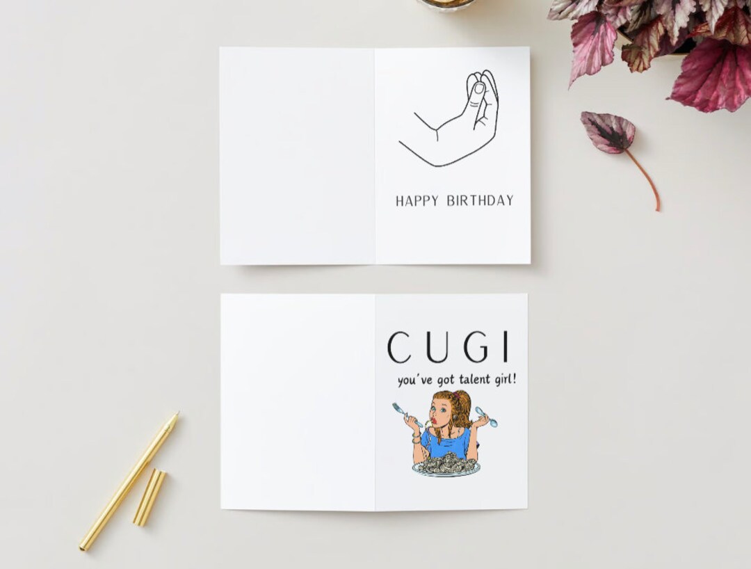 Happy Birthday Cugi Instant Download Funny Italian Birthday Card Pasta ...