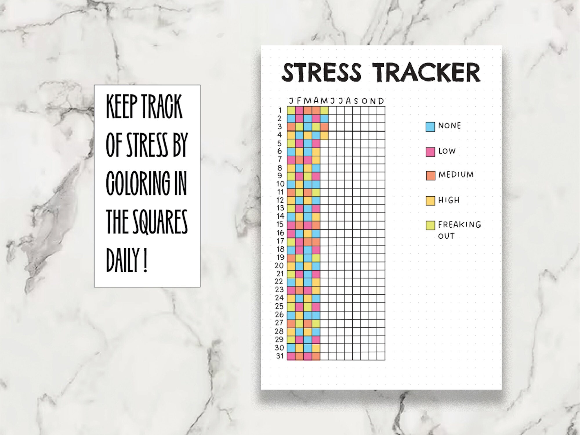 Buy Stress Tracker PRINTABLE Tracker A5 Journal Page/letter Page ...