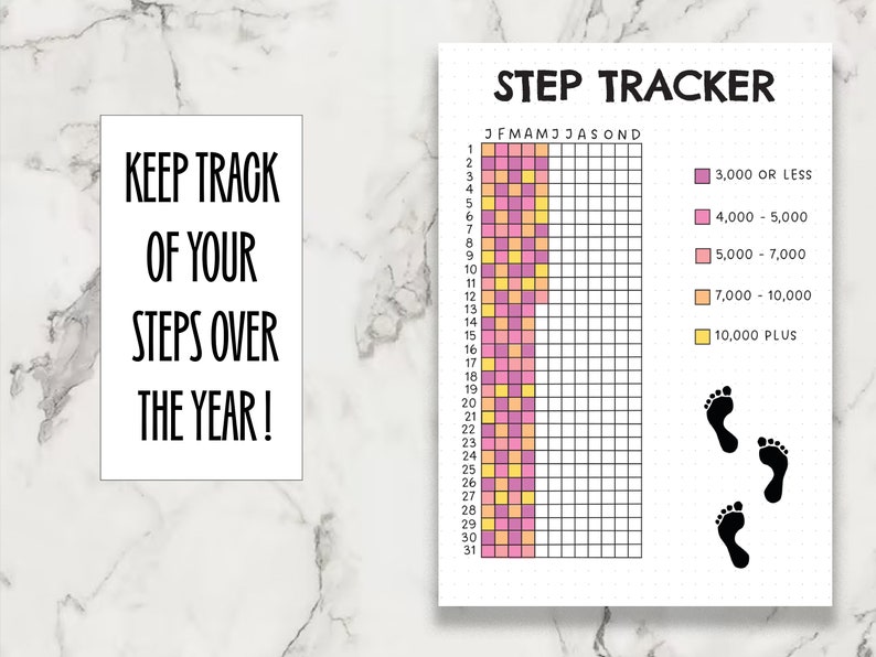 Step Tracker - PRINTABLE Tracker - A5 Journal Page - Fitness Tracker ...