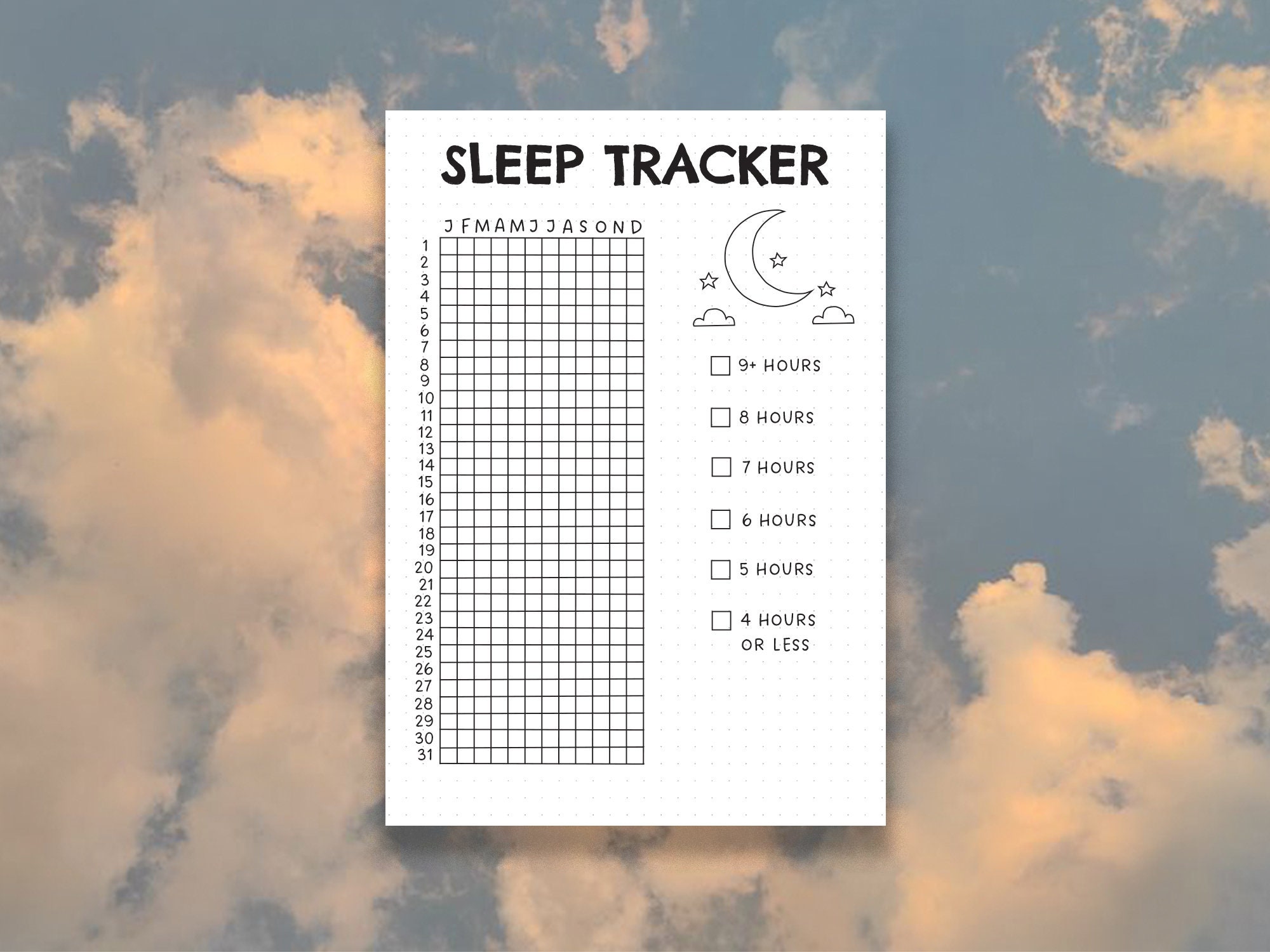 Sleep Tracker PRINTABLE Tracker A5 Journal Page Sleep Log Night Log ...