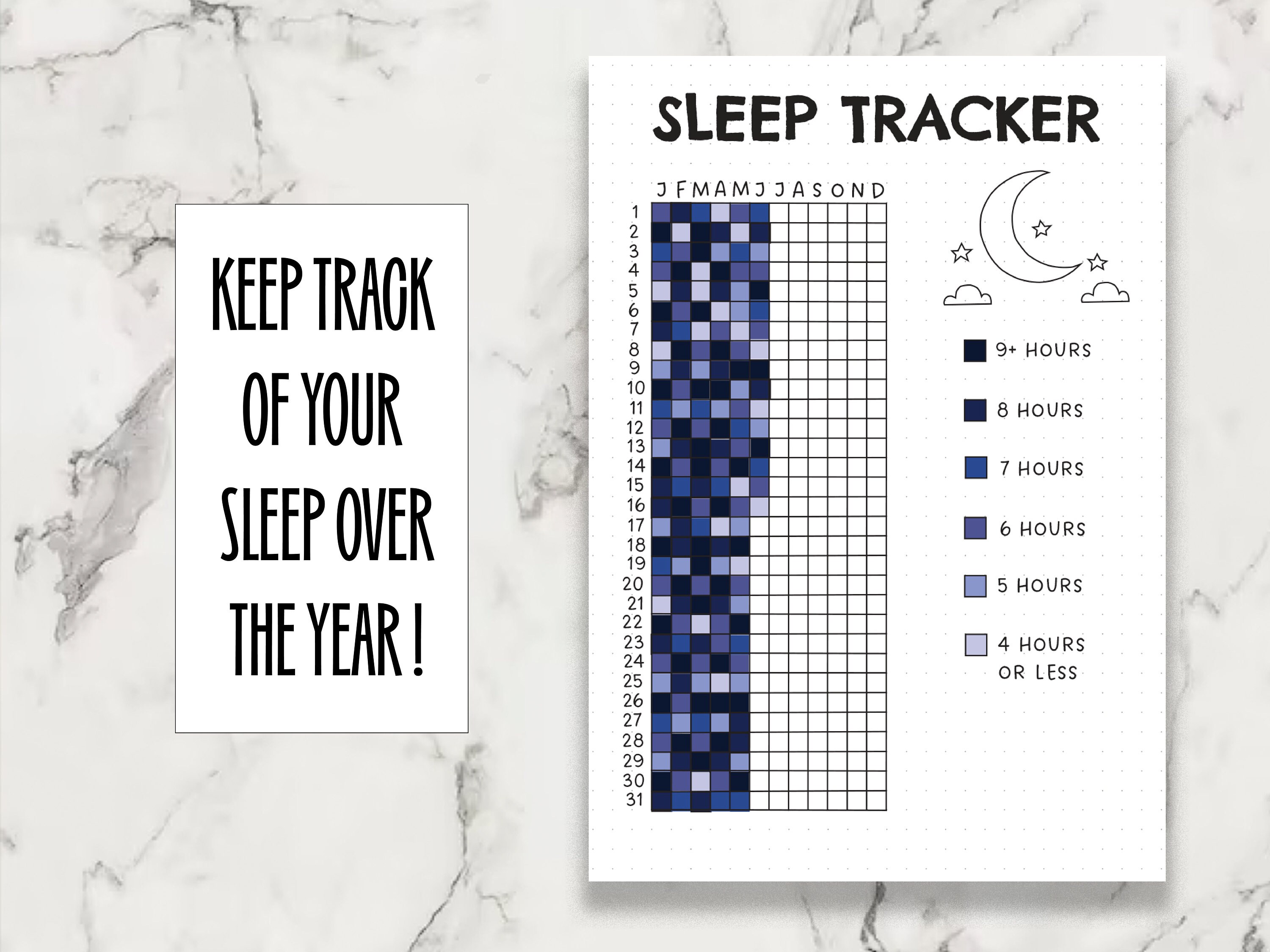 Sleep Tracker - PRINTABLE Tracker - A5 Journal Page - Sleep Log - Night ...