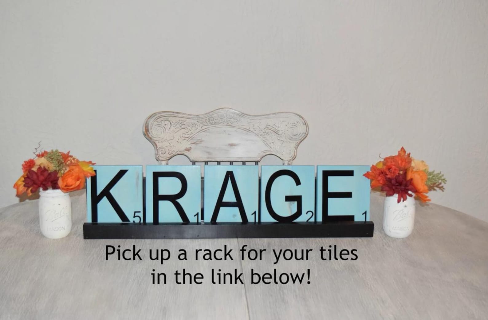 Oversized Scrabble Tile Rack| Scrabble Rack | Scrabble Racks | Rustic ...