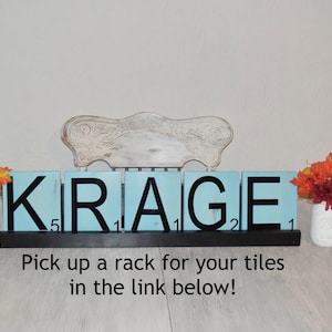 Oversized Scrabble Tile Rack| Scrabble Rack | Scrabble Racks | Rustic ...