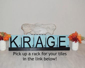 Oversized Scrabble Tile Rack| Scrabble Rack | Scrabble Racks | Rustic ...