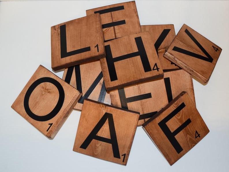 Rustic Scrabble Tile | Extra Large Wood Scrabble Tiles | Jumbo Scrabble ...