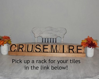 Oversized Scrabble Tile Rack| Scrabble Rack | Scrabble Racks | Rustic ...