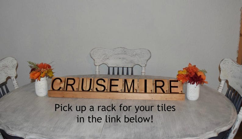 Oversized Scrabble Tile Rack| Scrabble Rack | Scrabble Racks | Rustic ...