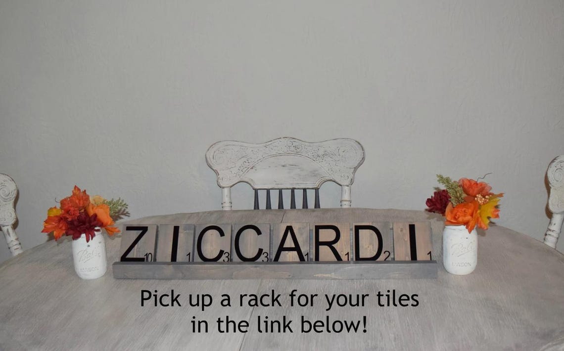 Oversized Scrabble Tile Rack| Scrabble Rack | Scrabble Racks | Rustic ...