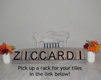 Oversized Scrabble Tile Rack| Scrabble Rack | Scrabble Racks | Rustic ...