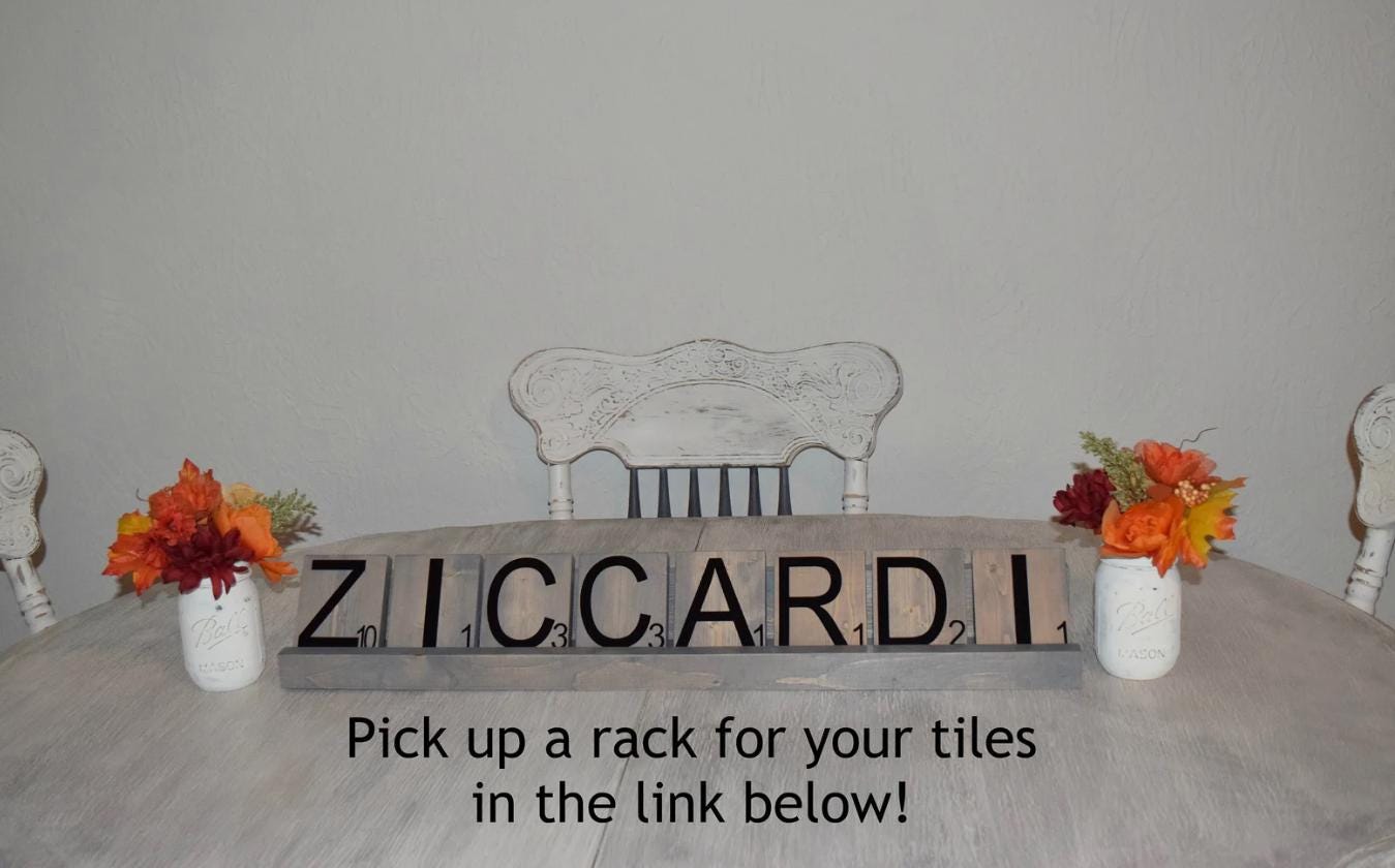 Oversized Scrabble Tile Rack| Scrabble Rack | Scrabble Racks | Rustic ...
