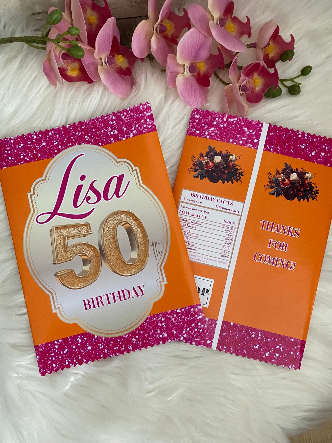 Personalised Chip Bags 50th Birthday Chips Bag Customised Crisp Packets ...