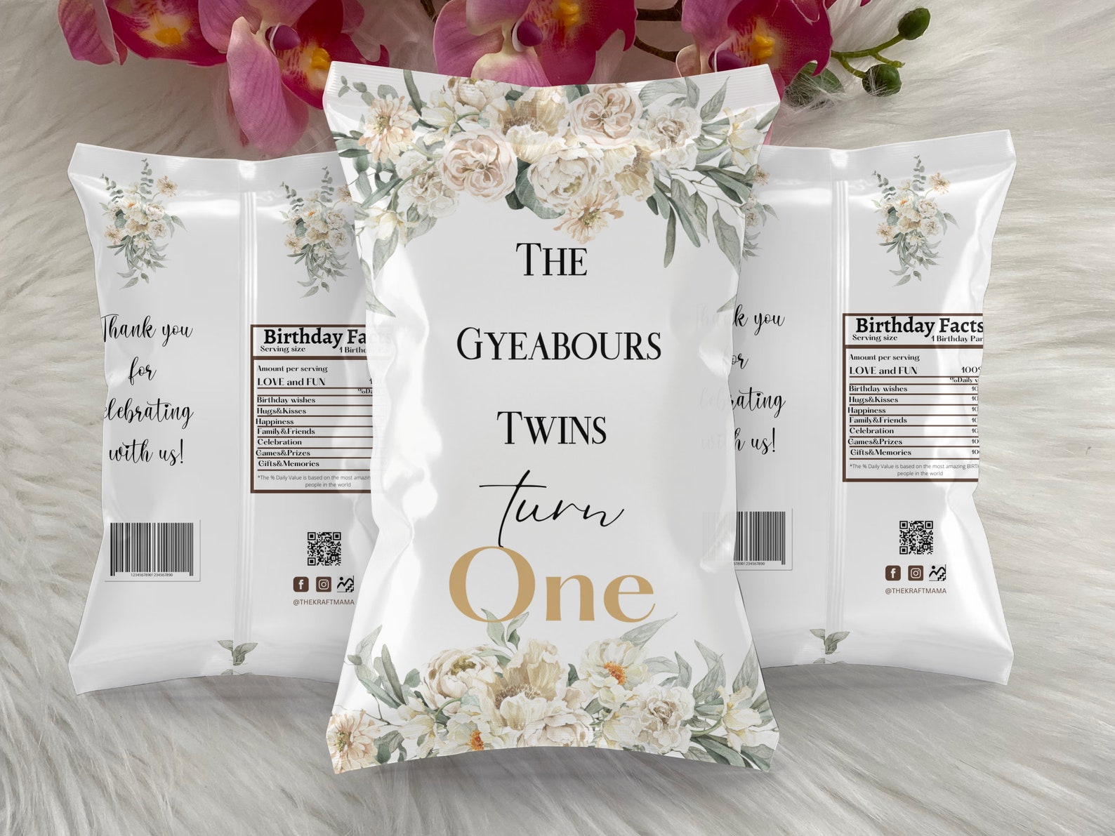 Personalised Chip Bags Flowers Chips Bag Customised Floral Crisp ...