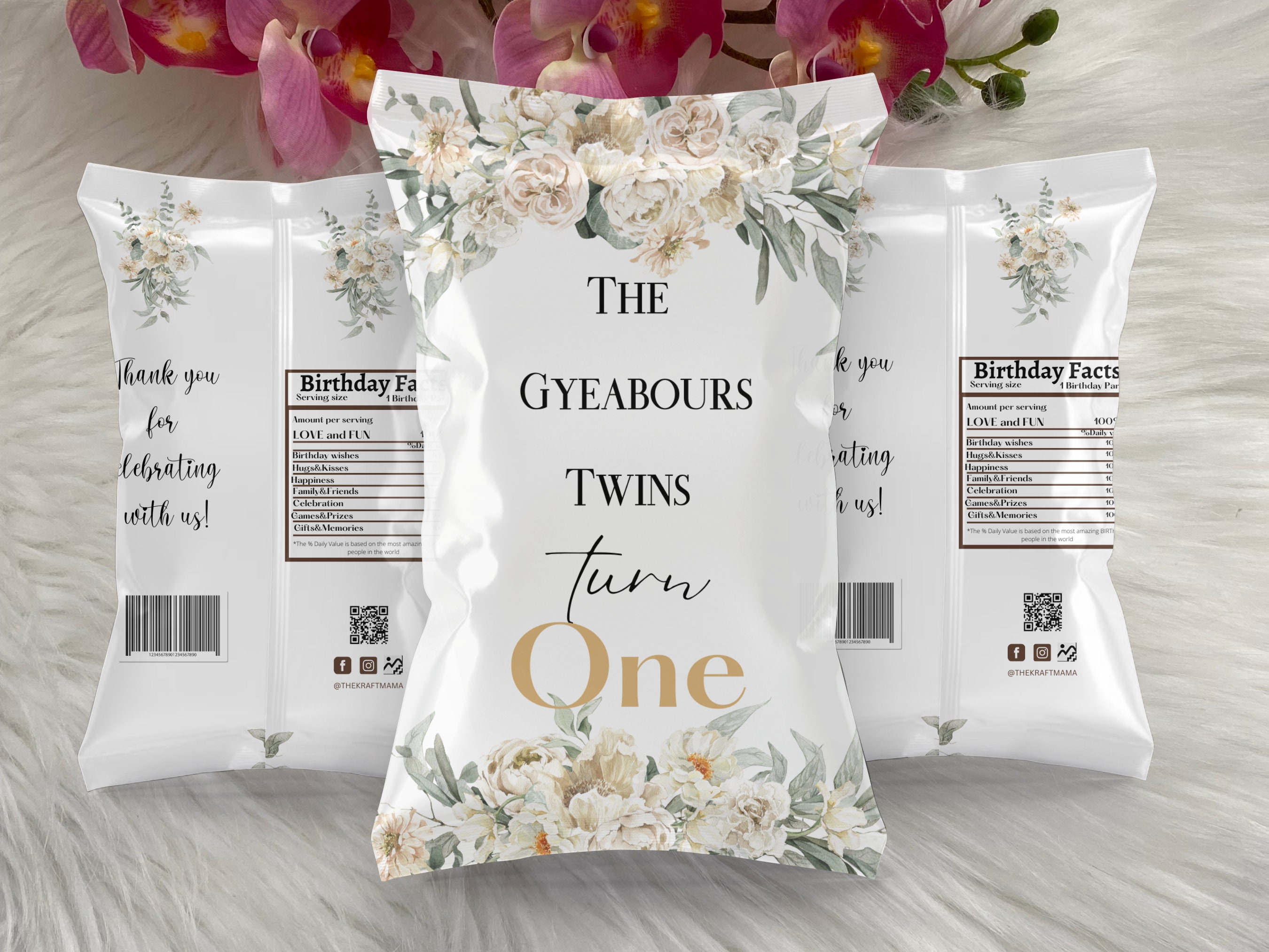 Personalised Chip Bags Flowers Chips Bag Customised Floral Crisp ...