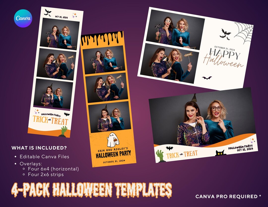 Halloween Photo Booth Template - 2x6 Photo Booth | 4x6 Photo Booth ...