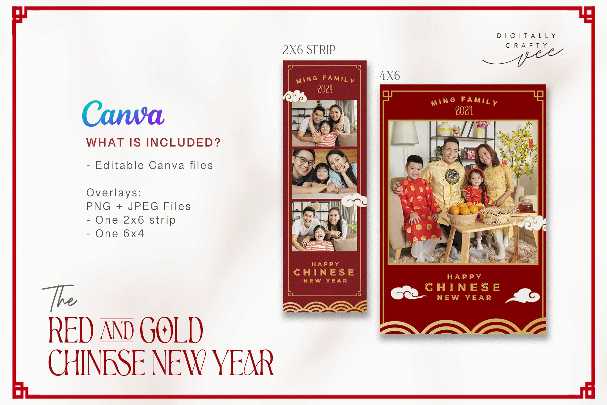 Chinese New Year Template Canva Template Red Chinese New Year Template ...