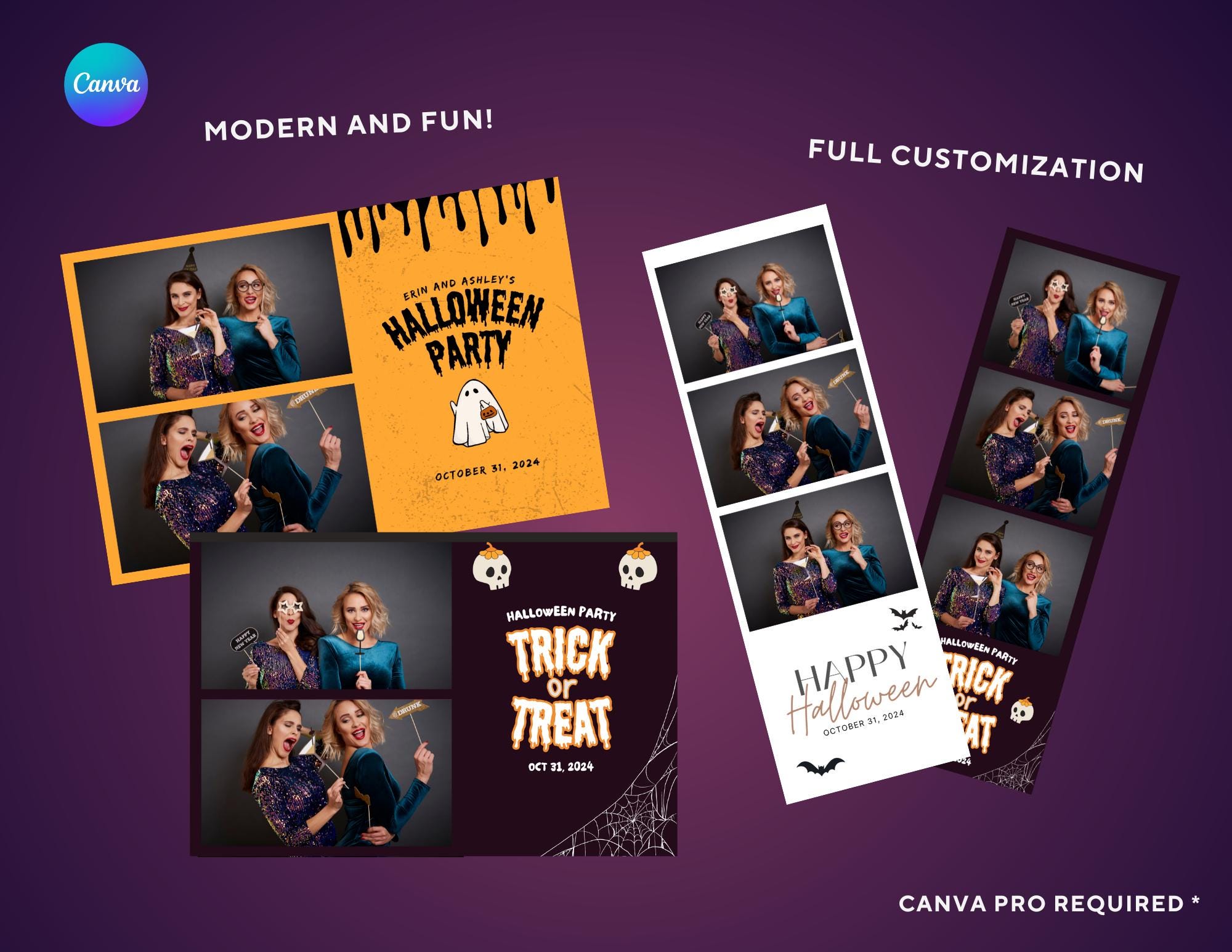 Halloween Photo Booth Template - 2x6 Photo Booth | 4x6 Photo Booth ...