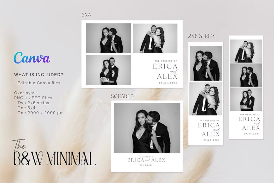 Black and White Minimal - 2x6 Photo Booth Template | 4x6 Photo Booth ...