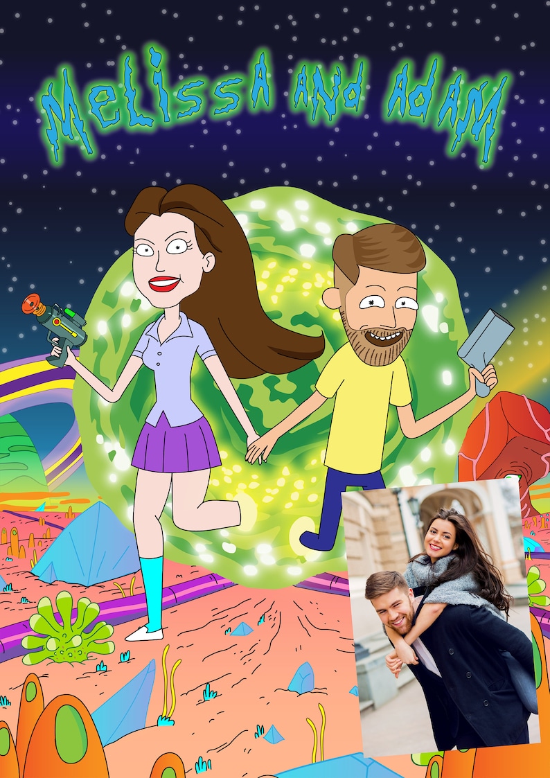 Rick and Morty Portrait, Rick N Morty Poster, Cartoon Portrait ...