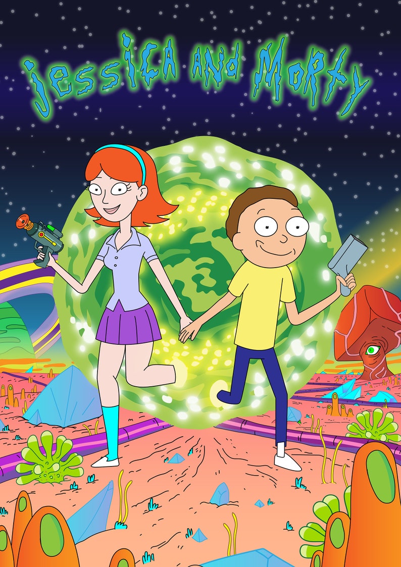 Rick and Morty Portrait, Rick N Morty Poster, Cartoon Portrait ...