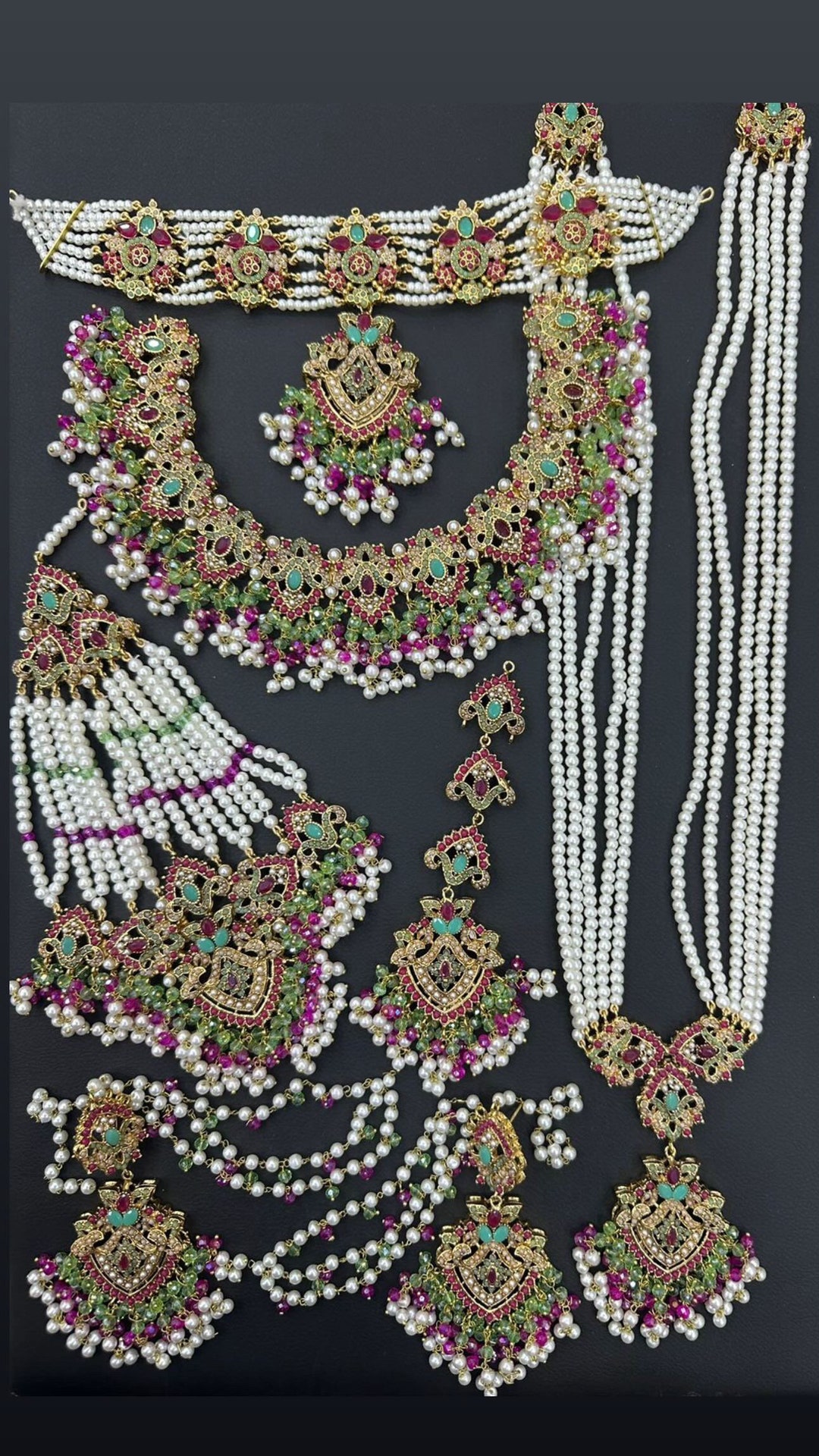 Nauratan Bridal Set / Pakistani Jewelry / Indian Bridal Jewelry /indian ...
