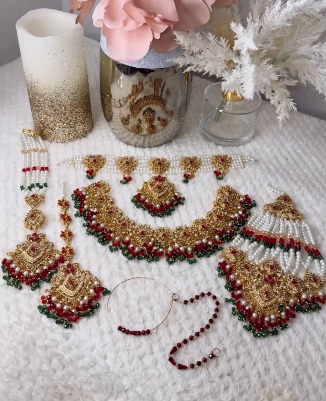 Nauratan Bridal Set / Pakistani Jewelry / Indian Bridal Jewelry /indian ...