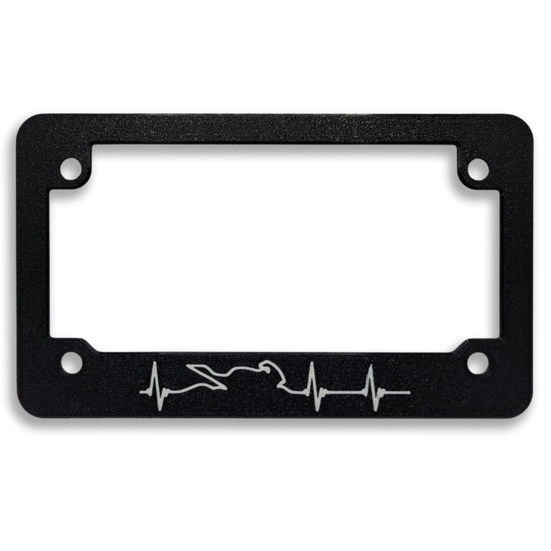 Moto Heartbeat Textured License Plate Frame for Motorcycle - Etsy