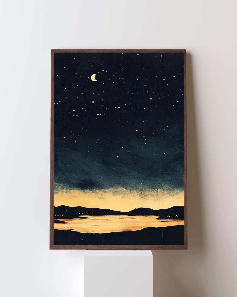 Starry Night Landscape Painting - Etsy