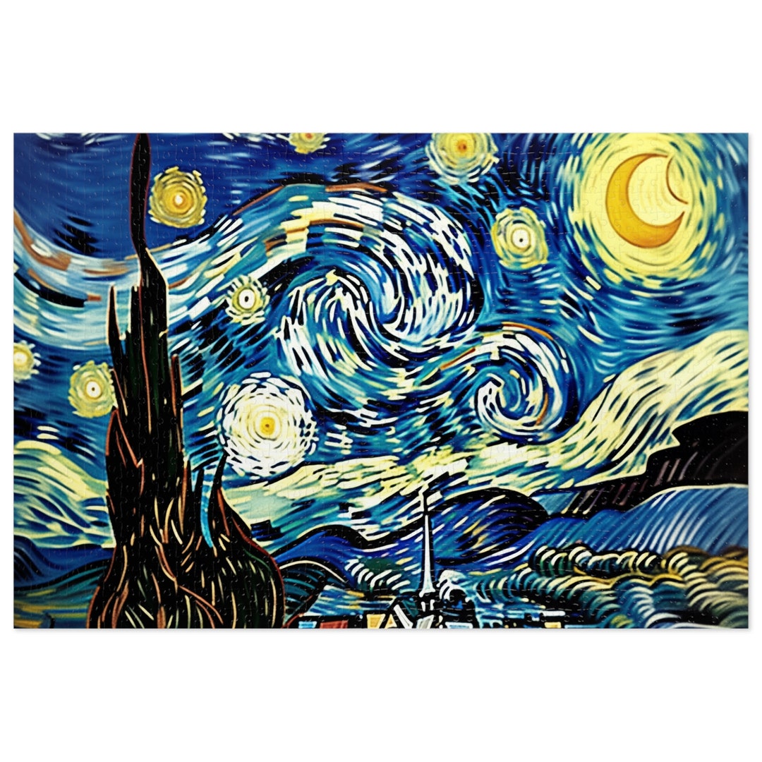 Starry Night Jigsaw Puzzle, Van Gogh Inspired, Art Lover Gift, 1000 ...