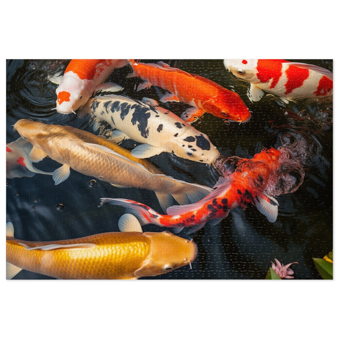 Jigsaw Puzzle 30, 110, 252, 500,1000-piece Serene Japanese Koi Fish ...