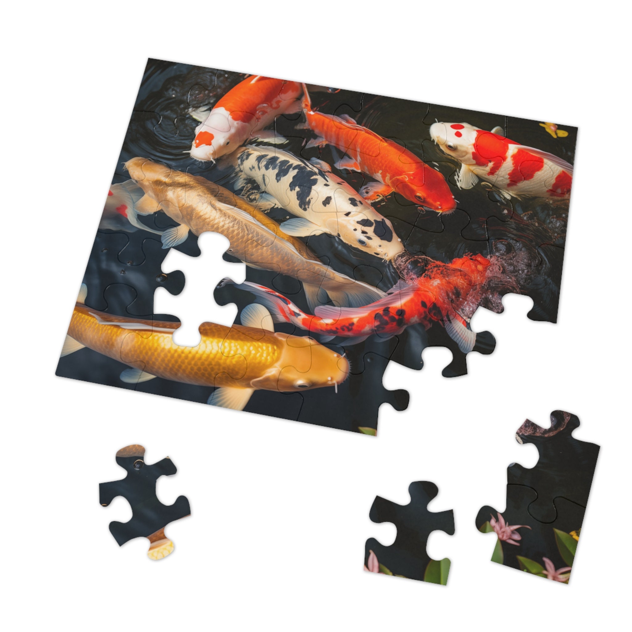 Jigsaw Puzzle 30, 110, 252, 500,1000-piece Serene Japanese Koi Fish ...