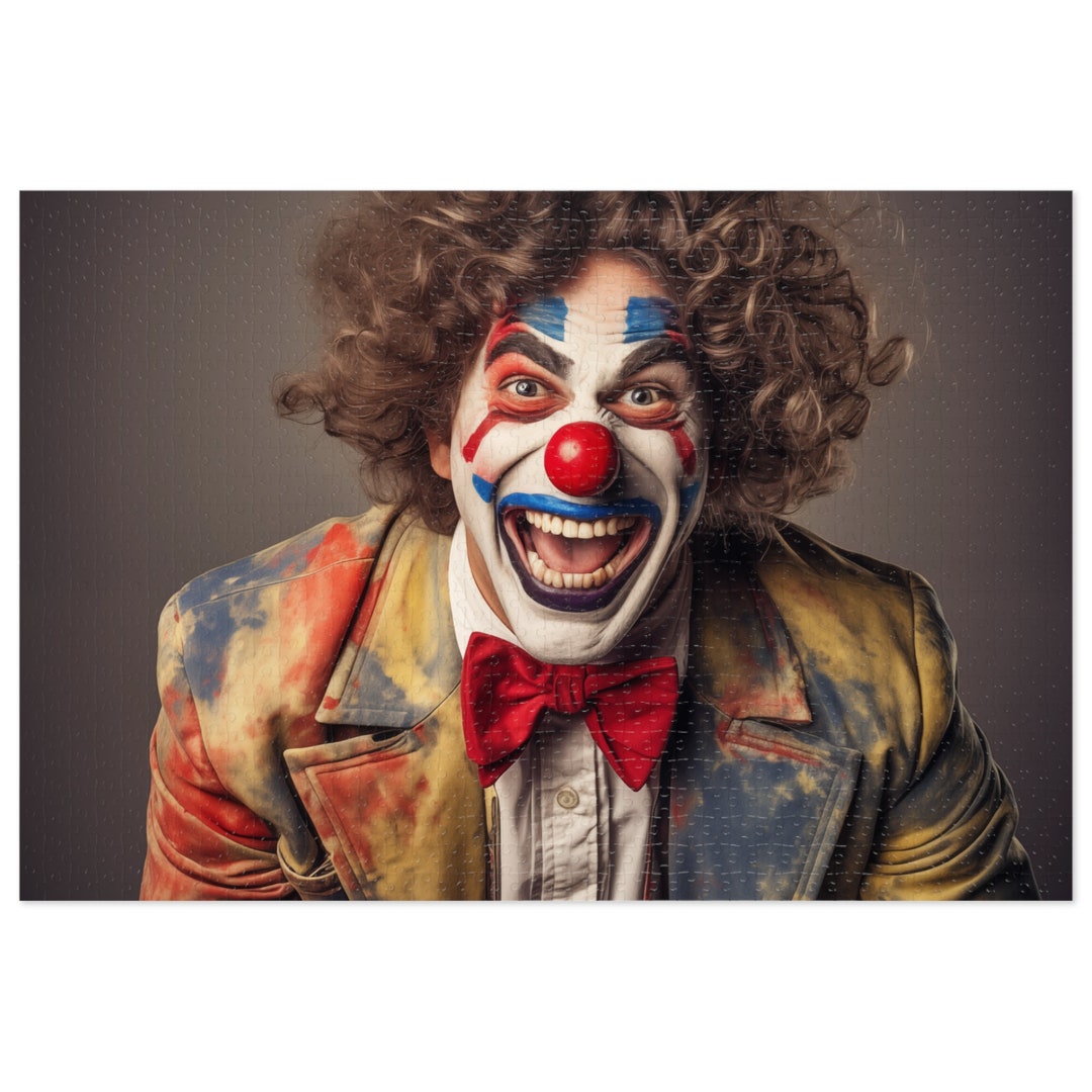 Challenging Jigsaw Puzzle, Vintage Clown Portrait, Colorful Circus ...