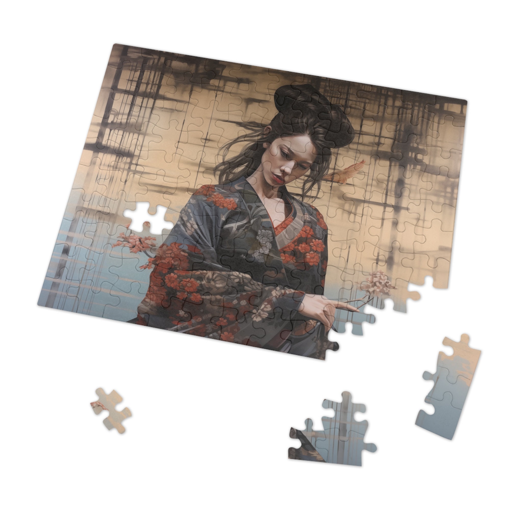 Elegant Geisha Jigsaw Puzzle, Traditional Japanese Art, Brain Teaser ...