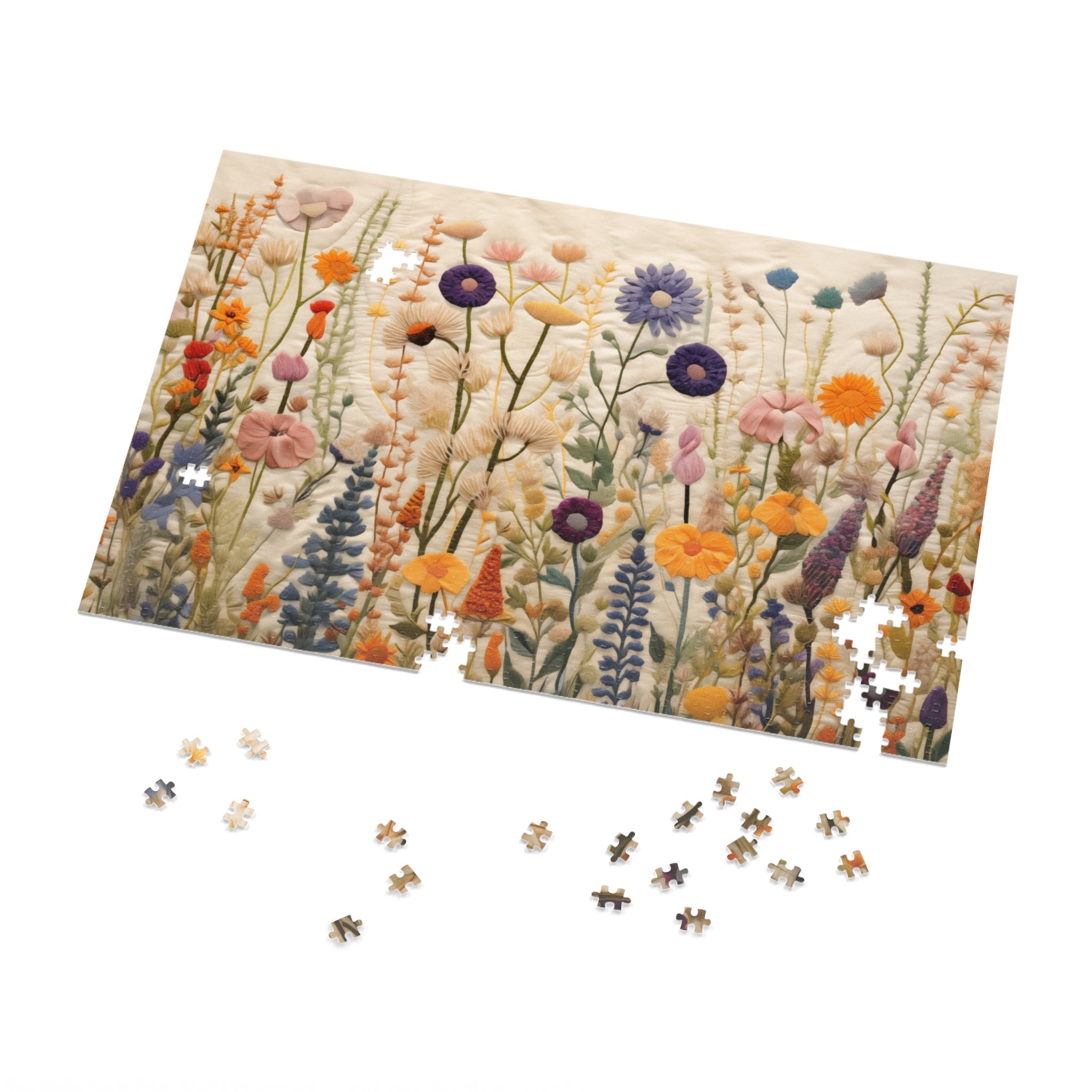 Floral Jigsaw Puzzle, Colorful Wildflower Field, Family Activity ...