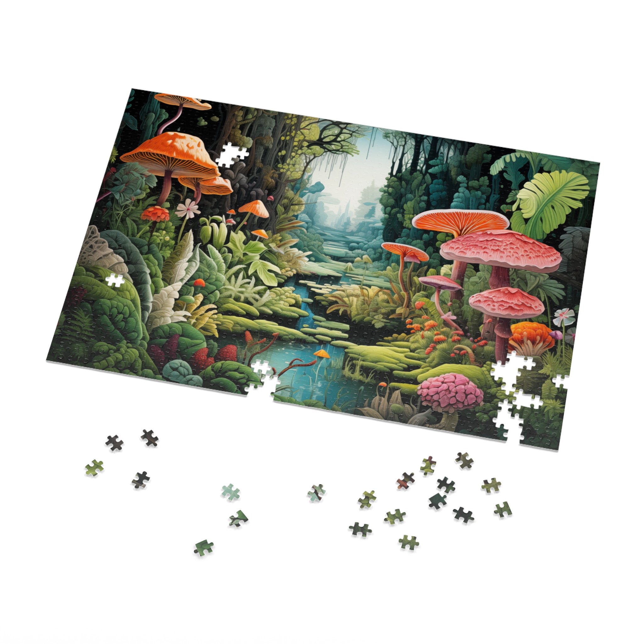 Enchanting Forest Puzzle, Jigsaw Game for Adults, Fantasy Mushroom ...