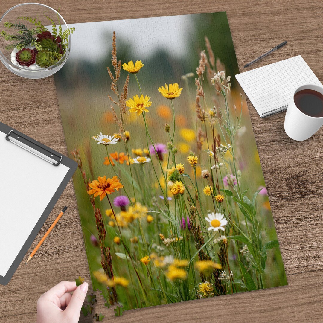 Wildflower Meadow Jigsaw Puzzle: Floral Field Photography - Etsy