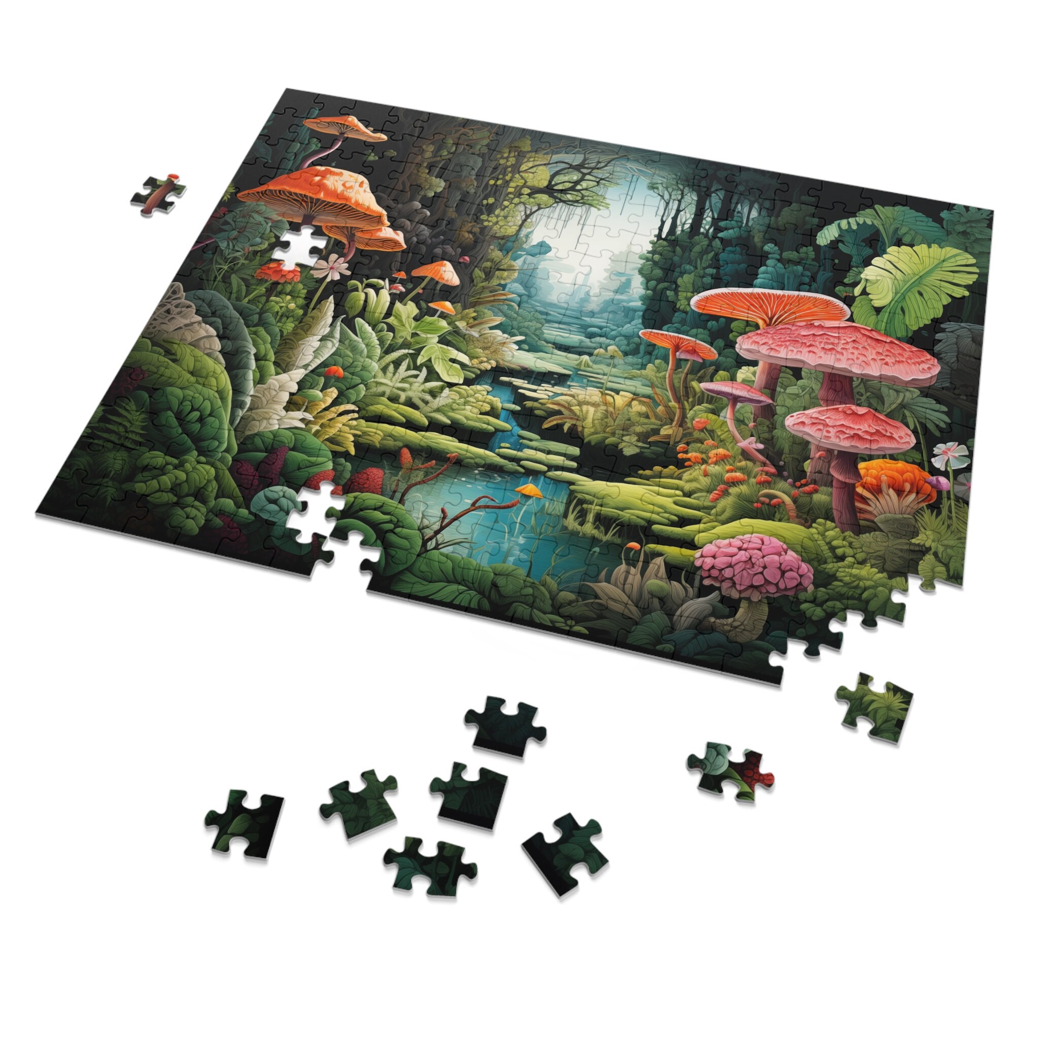 Enchanting Forest Puzzle, Jigsaw Game for Adults, Fantasy Mushroom ...