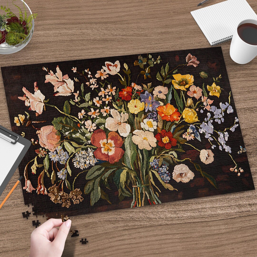 Floral Art Jigsaw Puzzle: Colorful Flower Bouquet, 1014 Pieces - Etsy