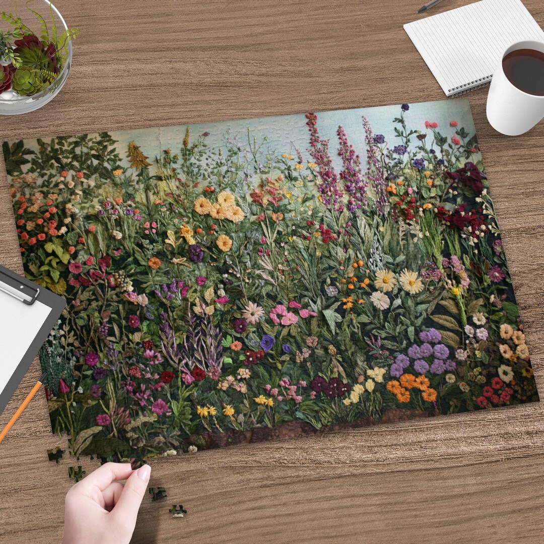 Floral Wildflower Garden Jigsaw Puzzle, Nature Lover Gift - Etsy